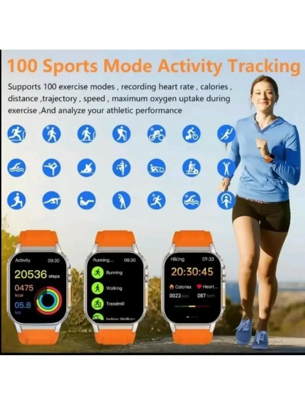 Wearables | C90 Ultra 3 Smart Watch Orange Smartwatch Fitness Tracking ...